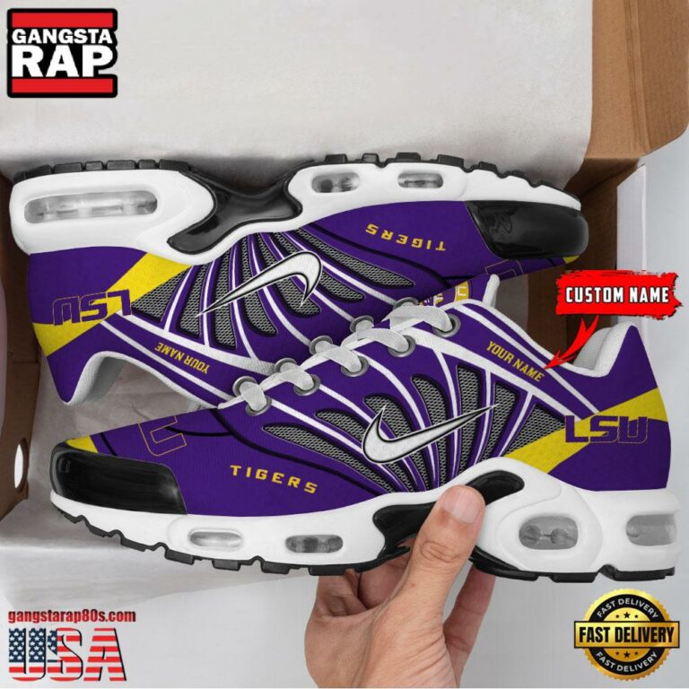 NCAA LSU Tigers Sport Football Logo Custom Name Air Max Plus Shoes ...
