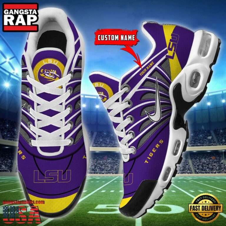 NCAA LSU Tigers Sport Football Logo Custom Name Air Max Plus Shoes ...