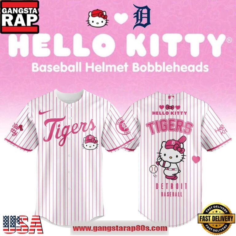 Detroit Tigers x Hello Kitty Night 2026 Exclusive Baseball Jersey